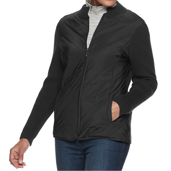 croft & barrow | Jackets & Coats | Petite Croft Barrow Quilted Sweater ...